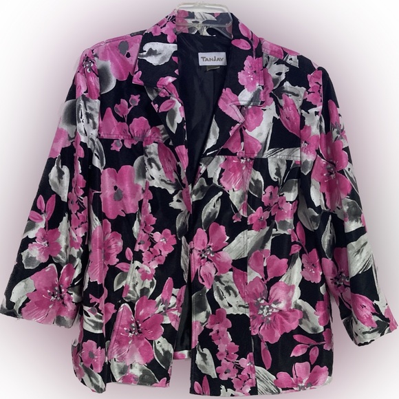 TanJay | Jackets & Coats | Tan Jay Floral Print Jacket Size 8 | Poshmark